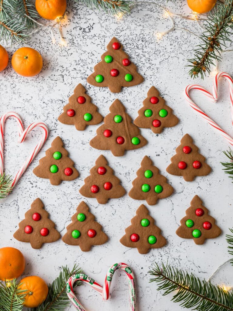 Gingerbread Christmas Tree Cookies - Cookin' with Mima