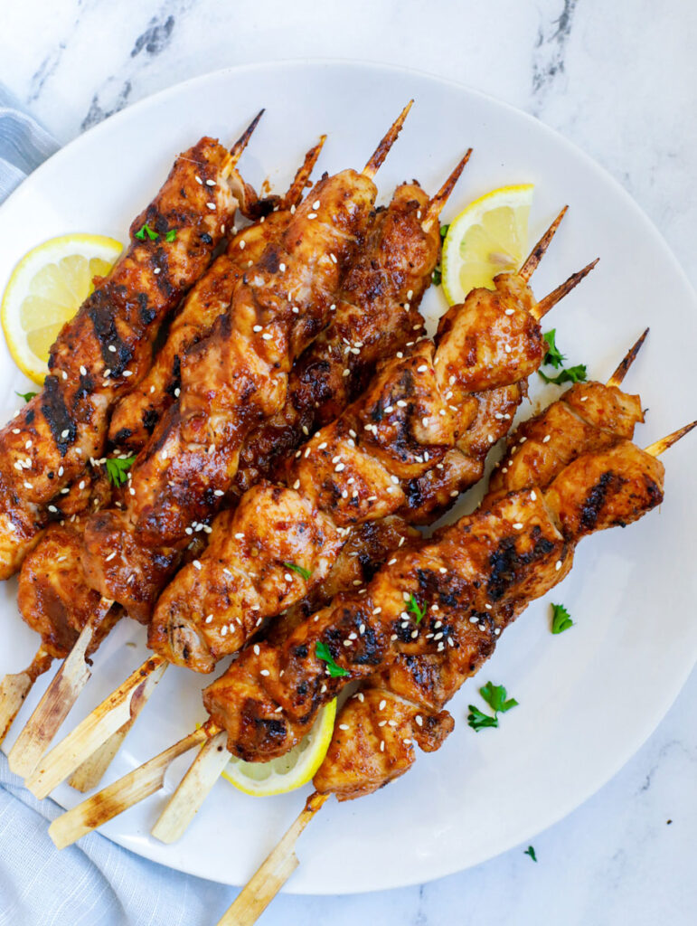 Korean BBQ Chicken Skewers Cookin With Mima