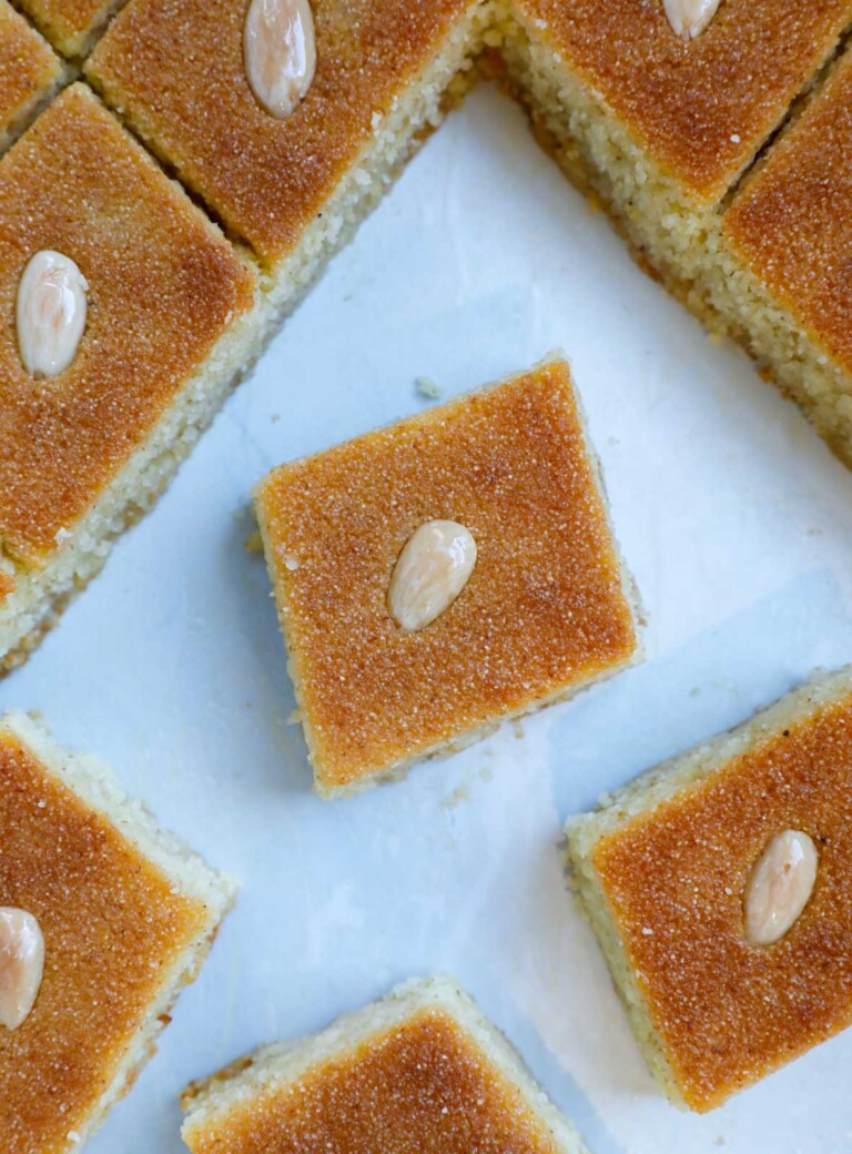 Lebanese Namoura Recipe (نمورة) {Semolina Cake} – Cookin' with Mima